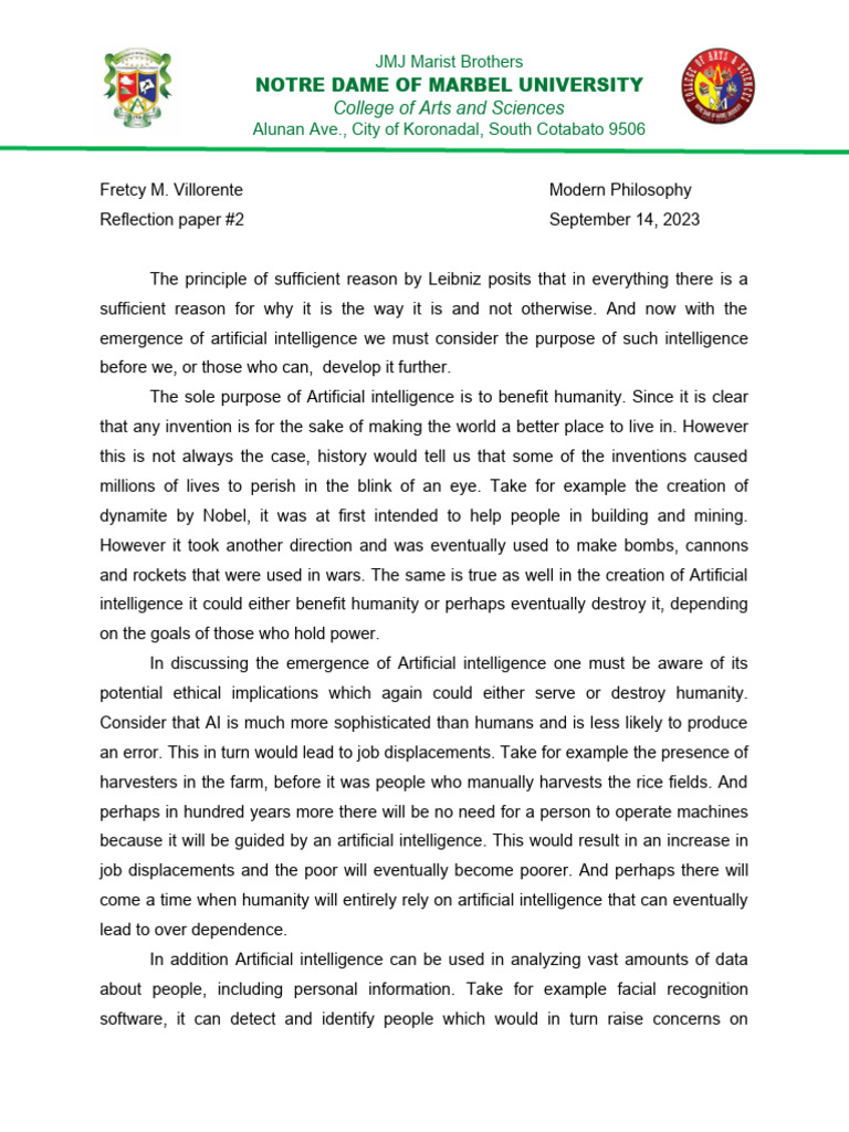 Reflection Paper No.2 | PDF | Artificial Intelligence | Intelligence ...