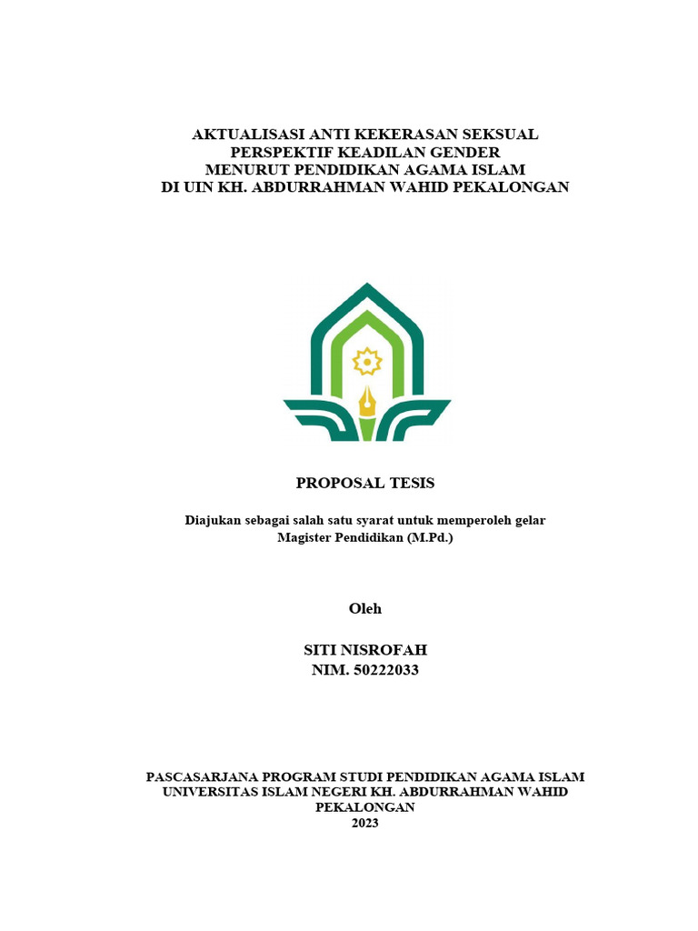 Siti Nisrofah - Proposal | PDF