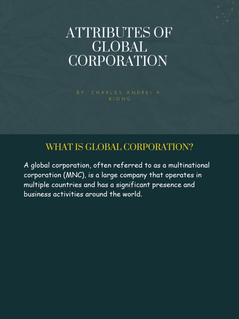 Attributes of Global Corporations | PDF