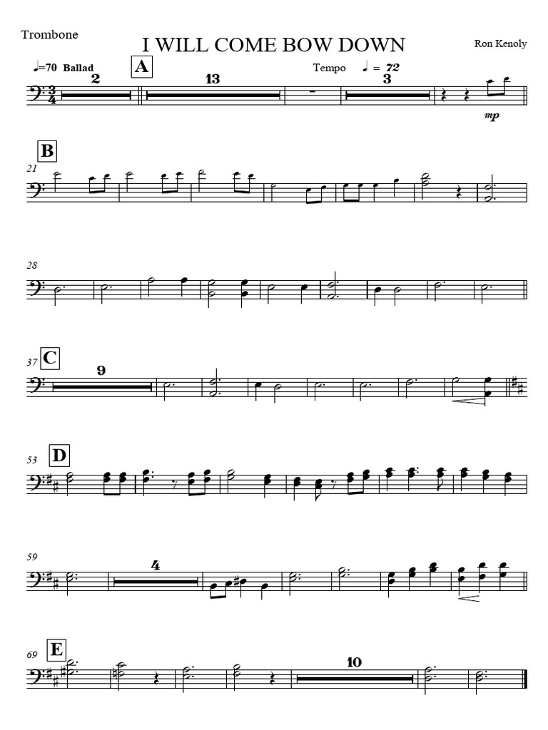 I Will Come Bow Down - ATUALIZADO - Trombone | PDF