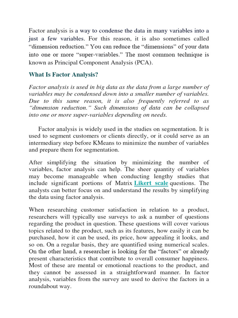 Factor Analysis | Download Free PDF | Factor Analysis | Machine Learning