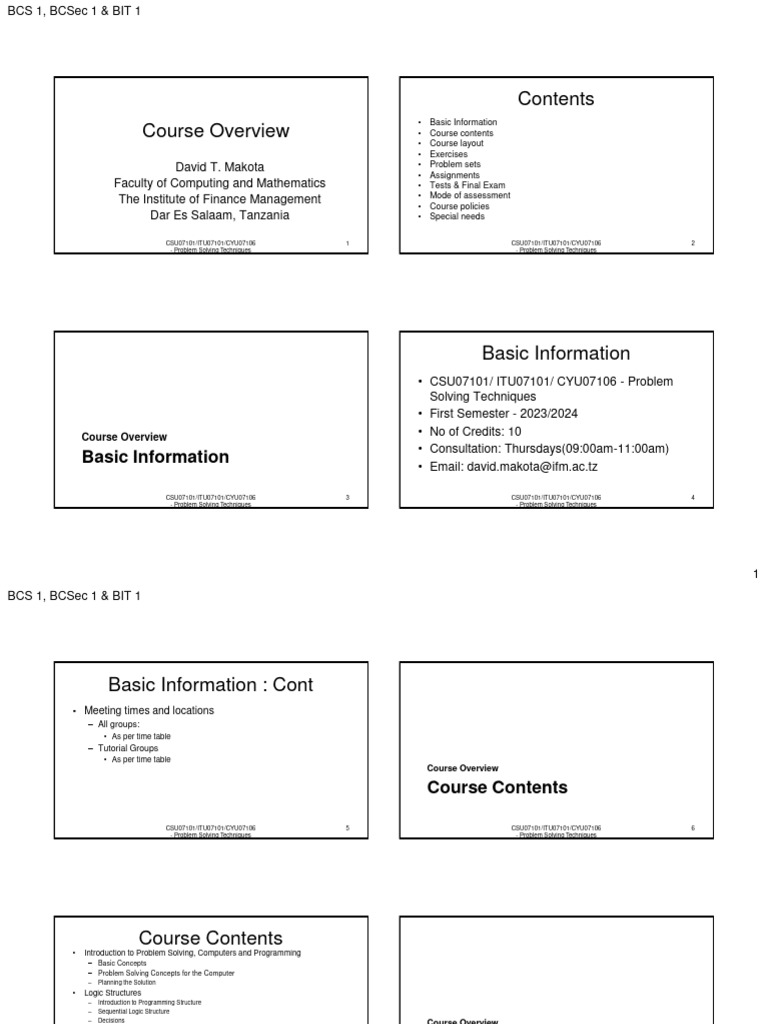 1 Course Overview | PDF | Computing | Computer Science 1 Course Overview | PDF | Computing | Computer Science