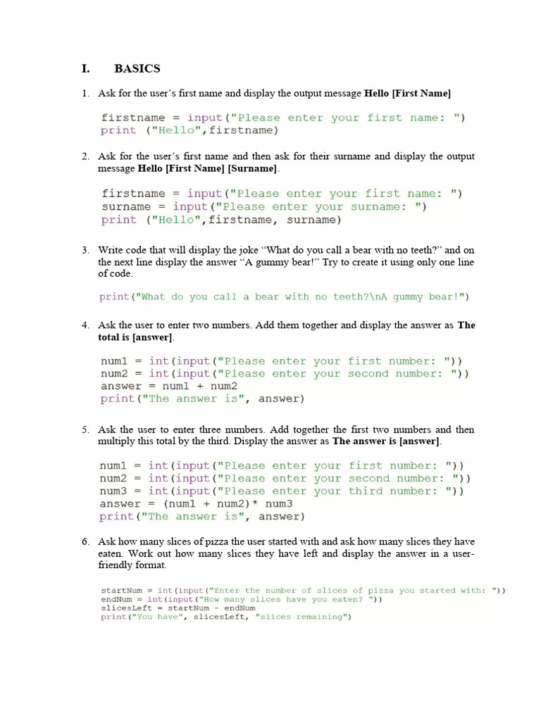 Python Programming Exercises Guide | PDF | Computer File | Text File
