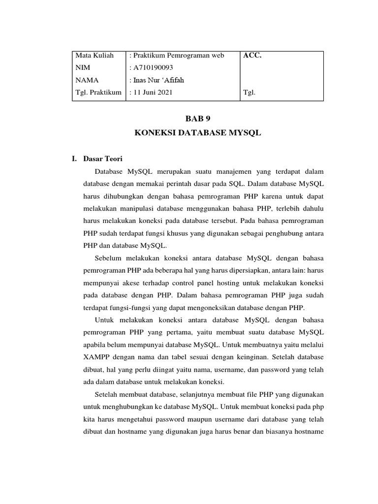 BAB 9 - Prak. Pemrograman Web | PDF