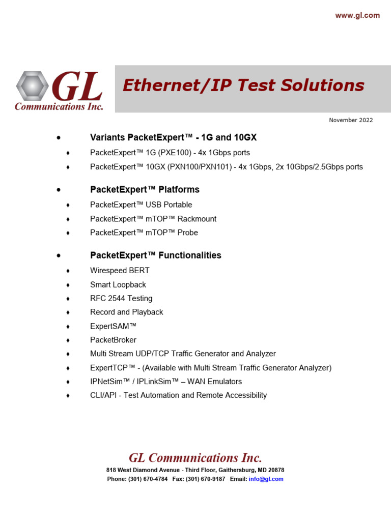 PacketExpert Test Solutions Combined Brochure | PDF | Transmission ...