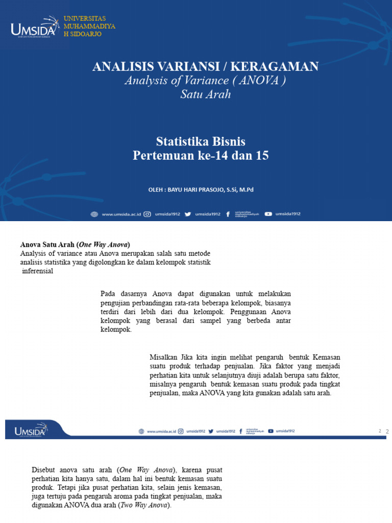 Analysis of Variance | PDF