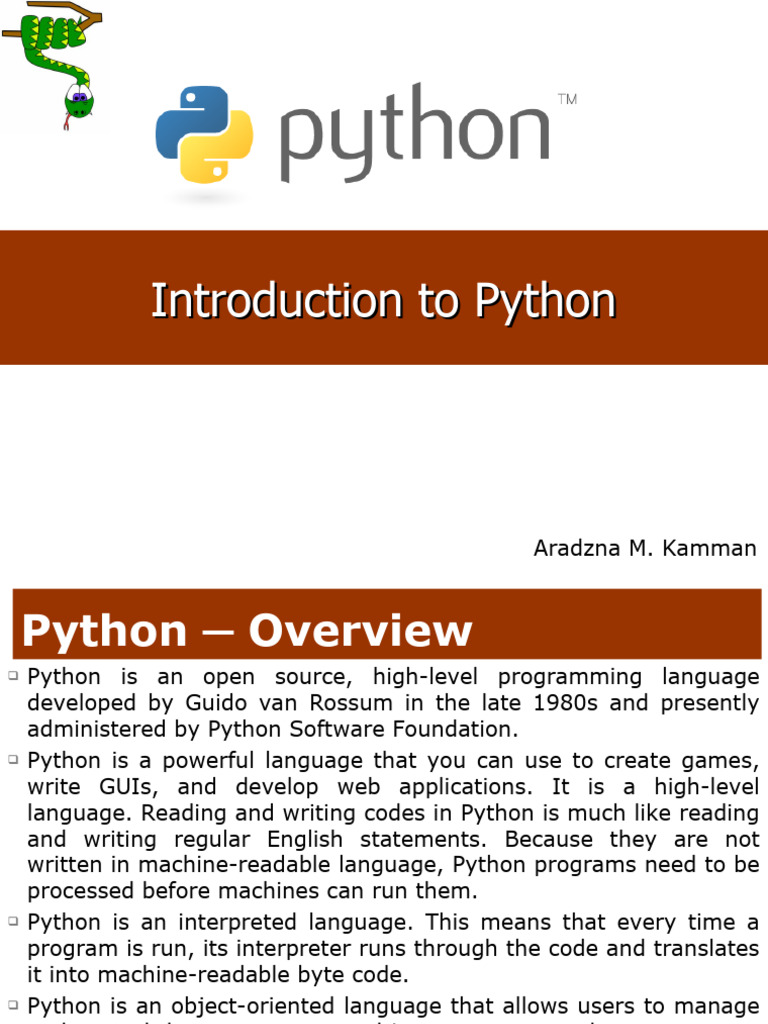 Kamman Python | PDF | Python (Programming Language) | Programming Kamman Python | PDF | Python (Programming Language) | Programming