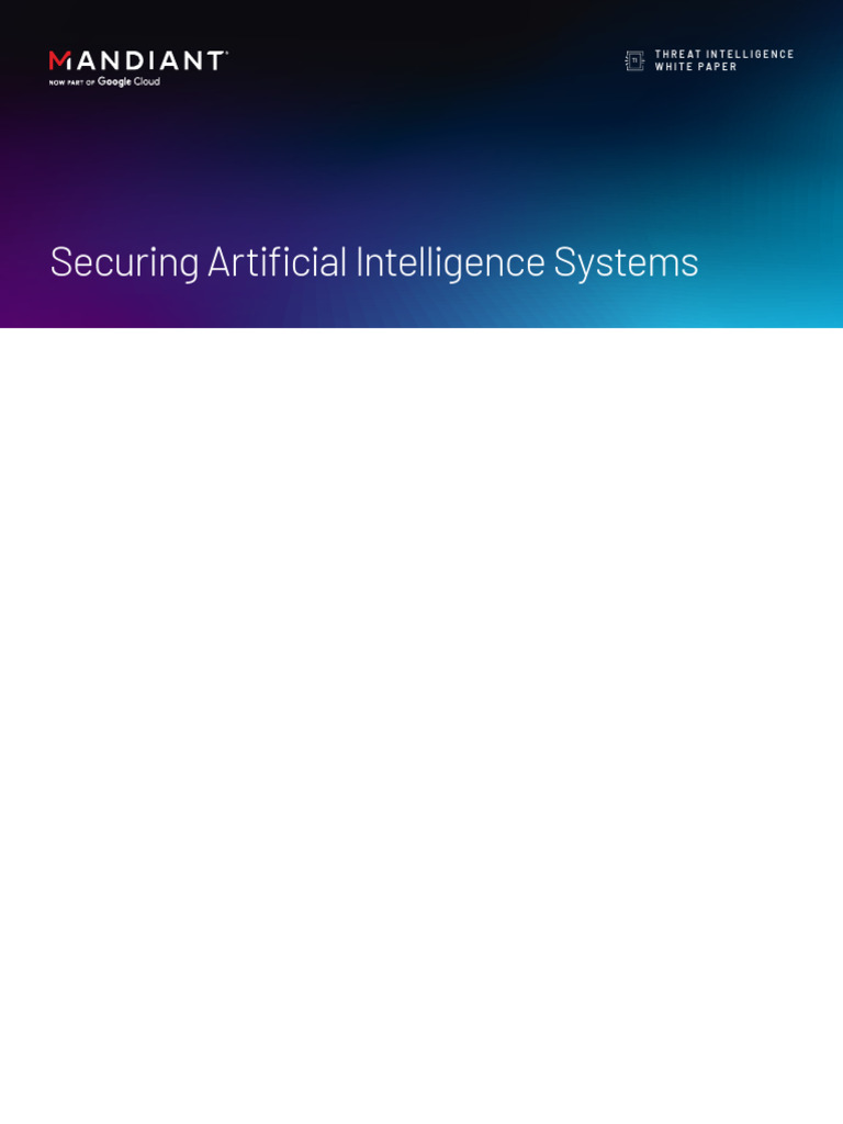 Securing Artificial Intelligence Systems Tda Cyber Snapshot | PDF | Artificial Intelligence ...
