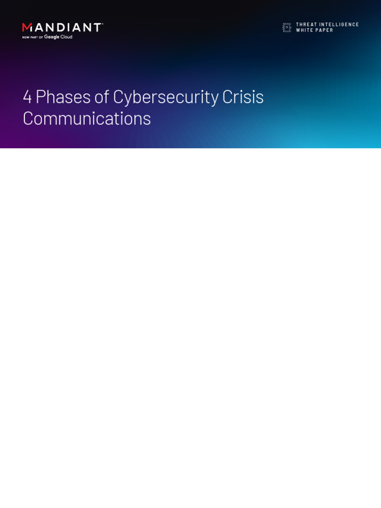 4 Phases of Cybersecurity Crisis Communications Tda Cyber Snapshot | PDF | Computer Security ...