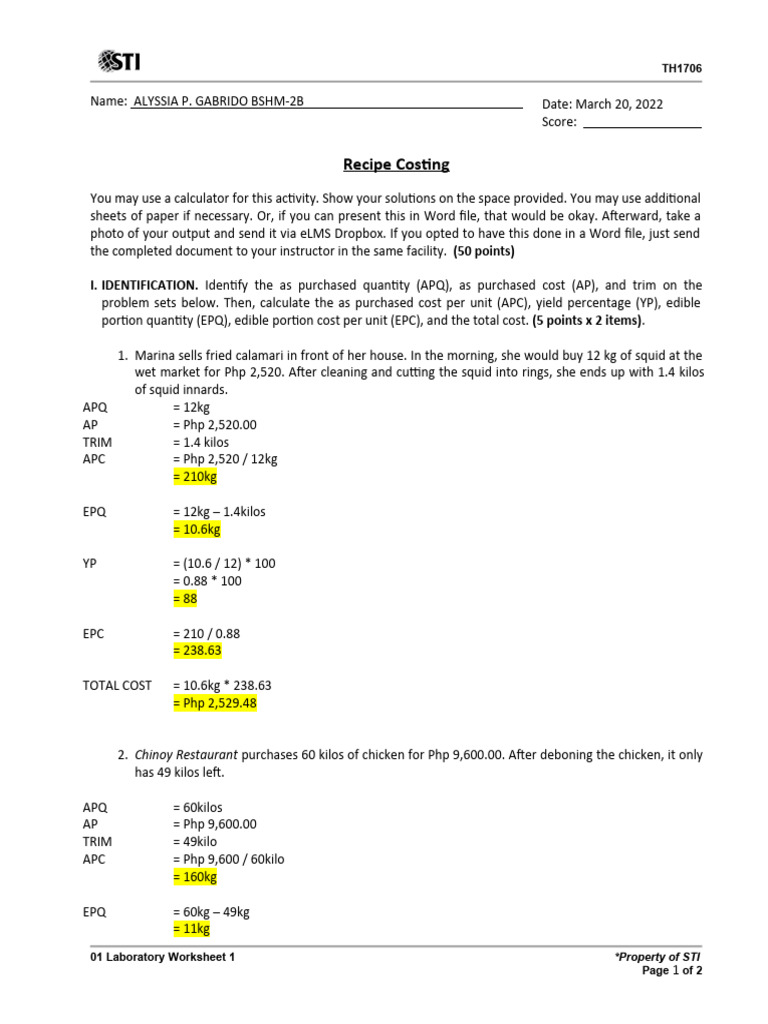 PH Reg Cuisuines Lab Worksheet | PDF | Cuisine | Food And Drink