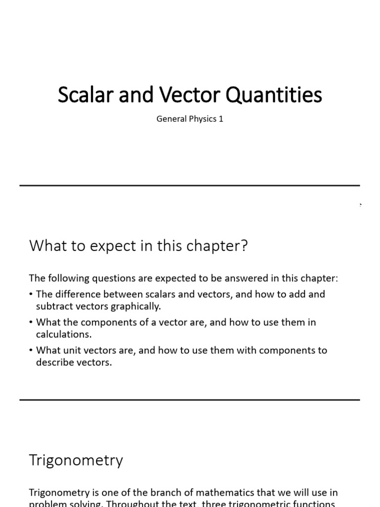 Physics: Scalars and Vectors | PDF | Euclidean Vector | Trigonometry