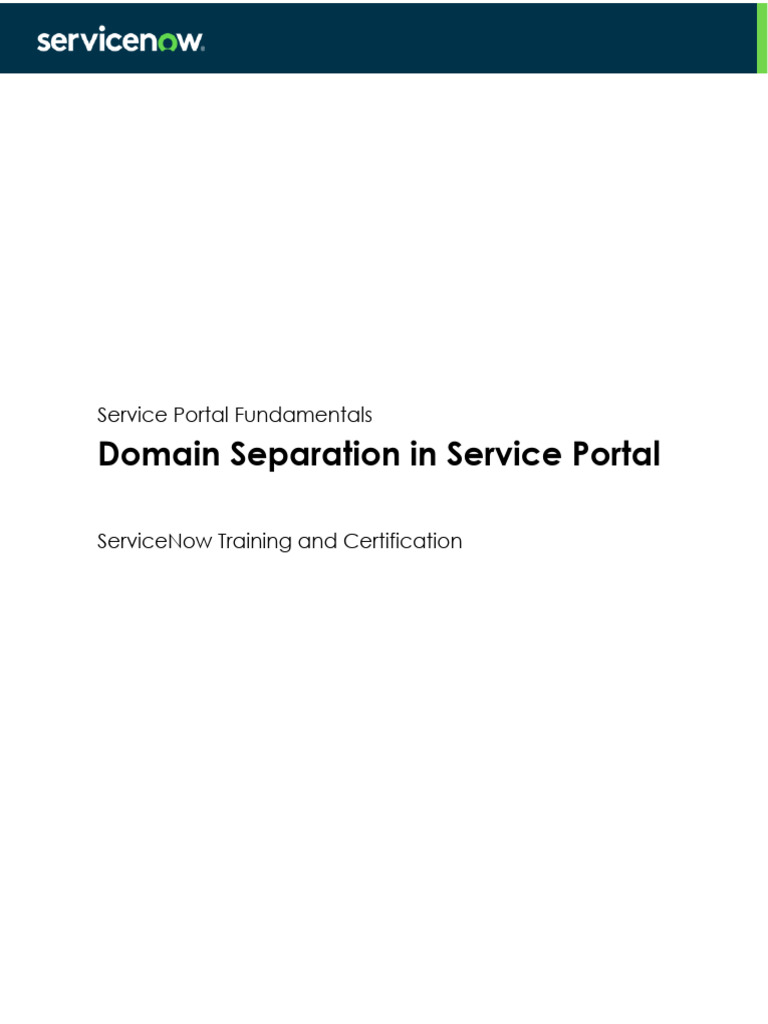 Domain Separation in Service Portal | PDF | Information Technology ...