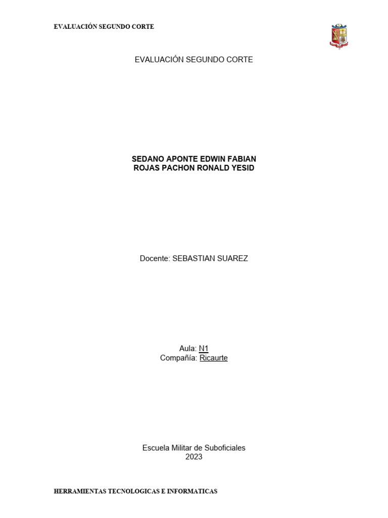 Evaluación Segundo Corte | PDF