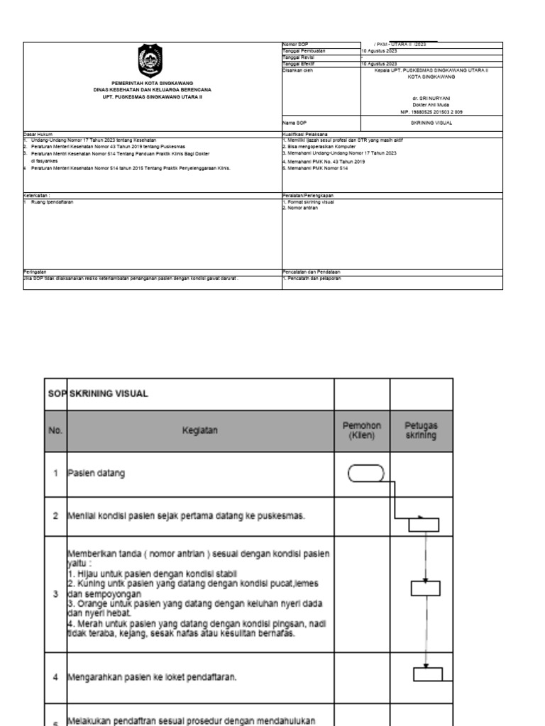 Sop Skrining Visual | PDF