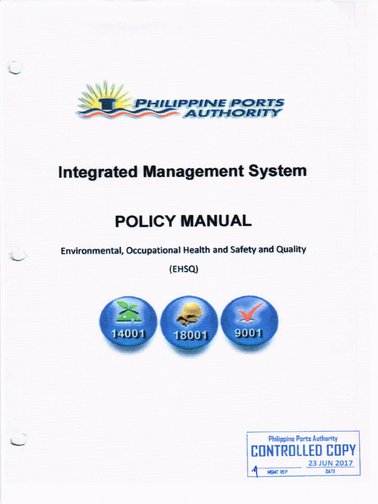 EHSQ Policy Manual for Philippine Ports | PDF