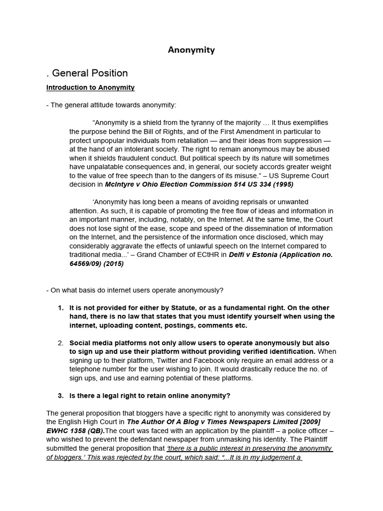 Anonymity | PDF | Privacy | Anonymity Anonymity | PDF | Privacy | Anonymity