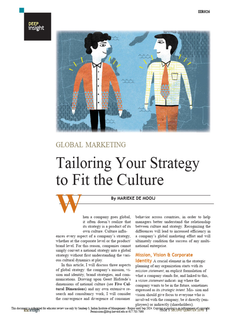 Tailoring Your Strategy To Fit The Culture | PDF | Brand | Business