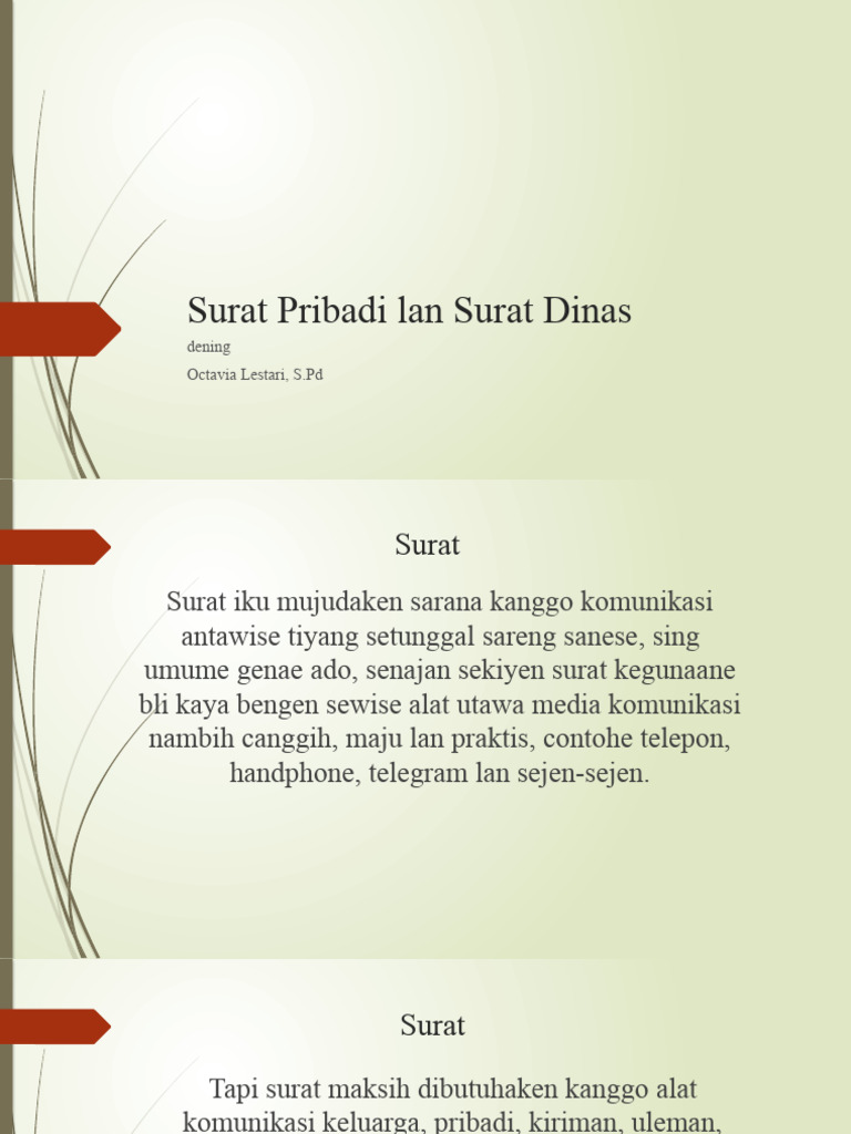 Panduan Surat Pribadi dan Dinas | PDF