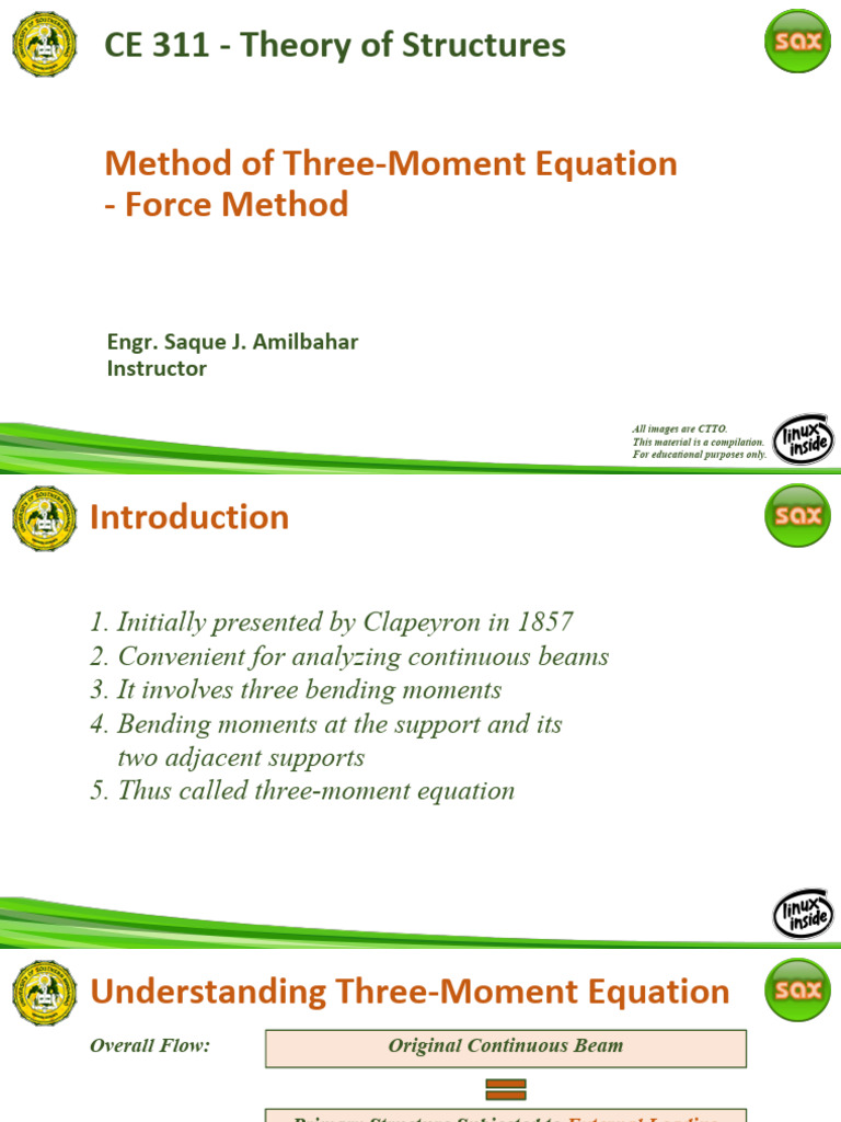 18 Method Three Moment Eqution | PDF | Bending | Beam (Structure)