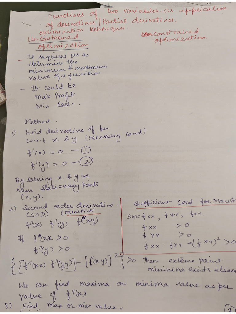 Function of 2 Variables | PDF