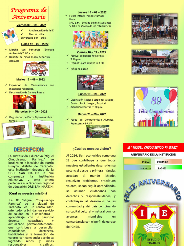 Triptico - Aniversario | PDF | Modificación de comportamiento | Aprendizaje