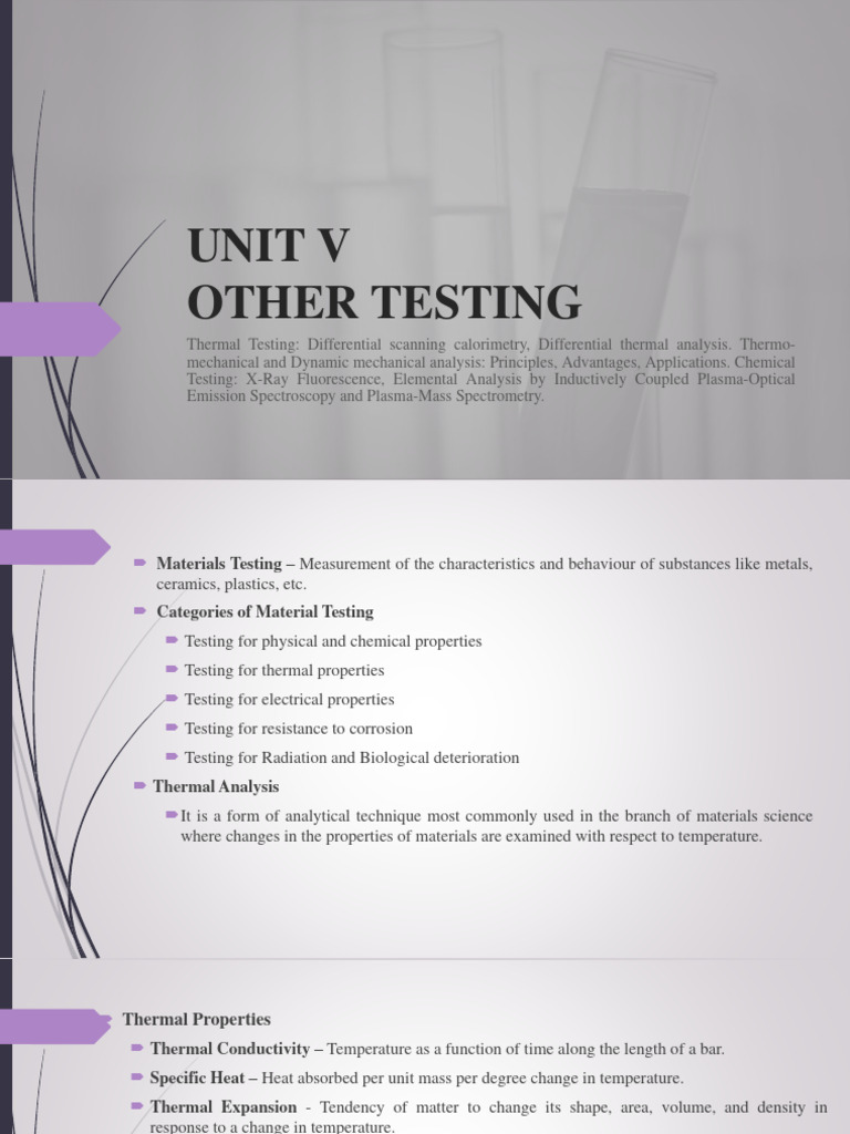 TOM Unit V | PDF | Thermogravimetric Analysis | Differential Scanning Calorimetry