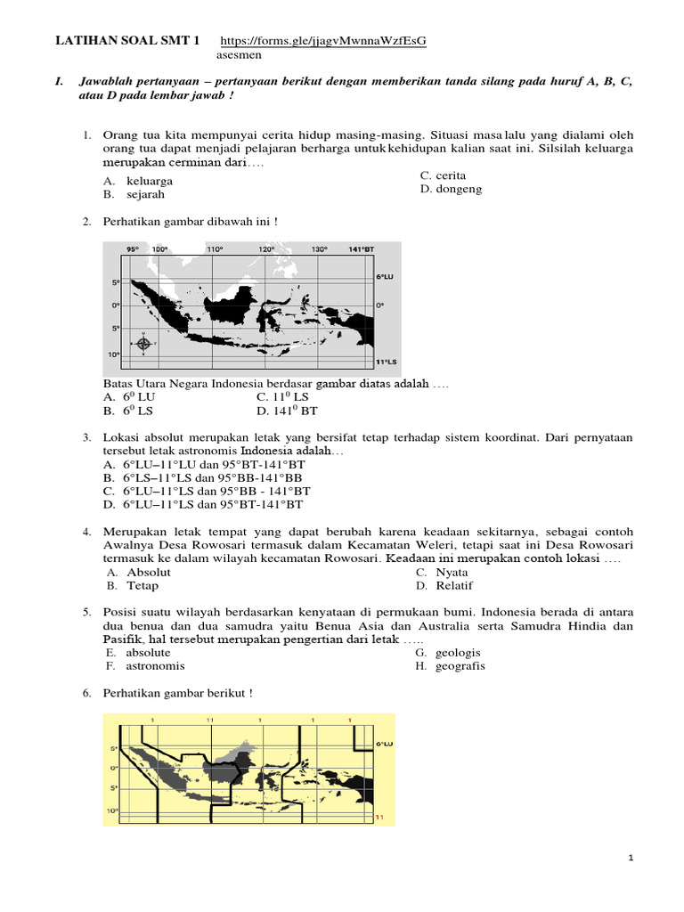 Latihan Soal Pas SMT 1 | PDF