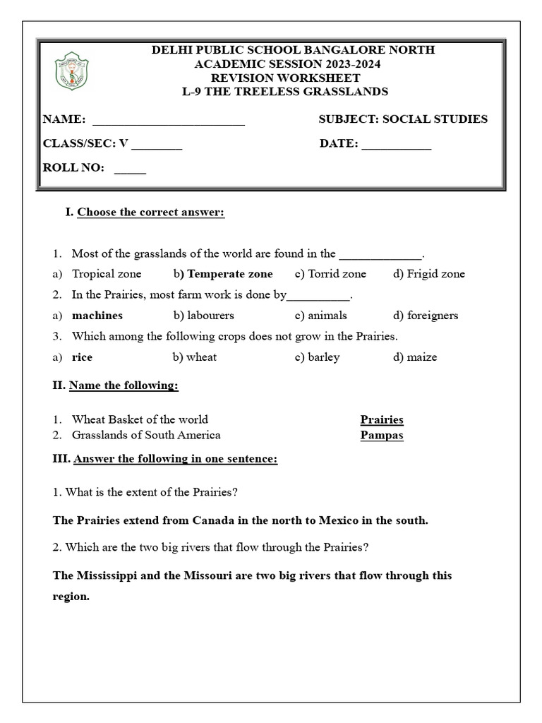 Worksheet | PDF | Prairie | Canadian Prairies