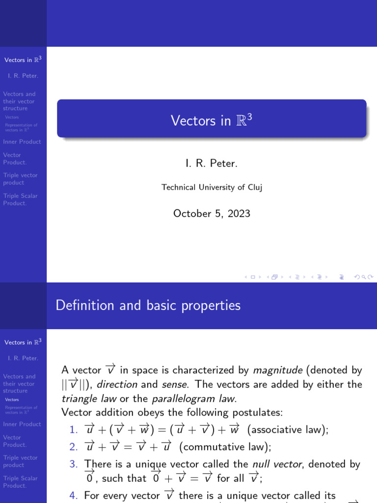 R3 Vector Operations Guide | PDF