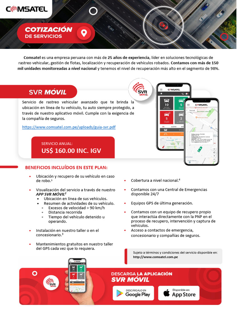 Comsatel: Rastreo Vehicular y Recuperación | PDF | Aplicación movil