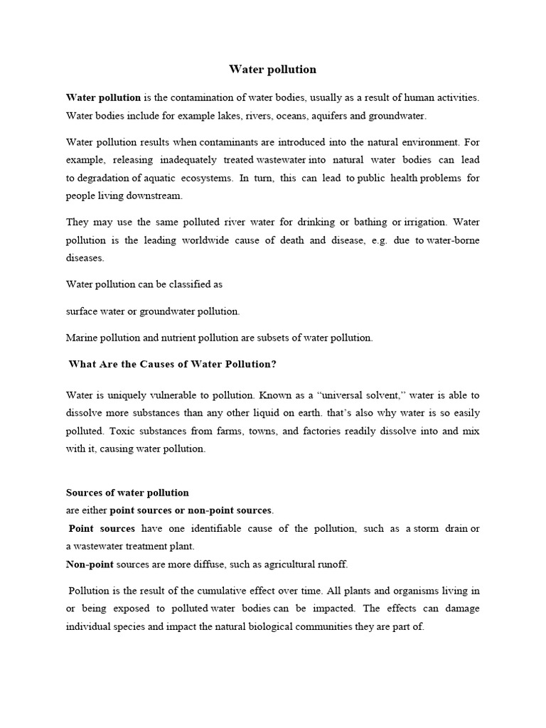 Water Pollution | PDF | Water Pollution | Sewage Treatment