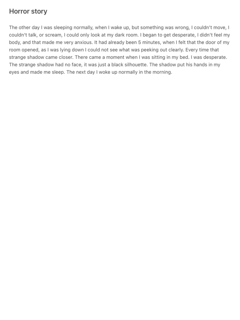 Horror Story | PDF | General Fiction