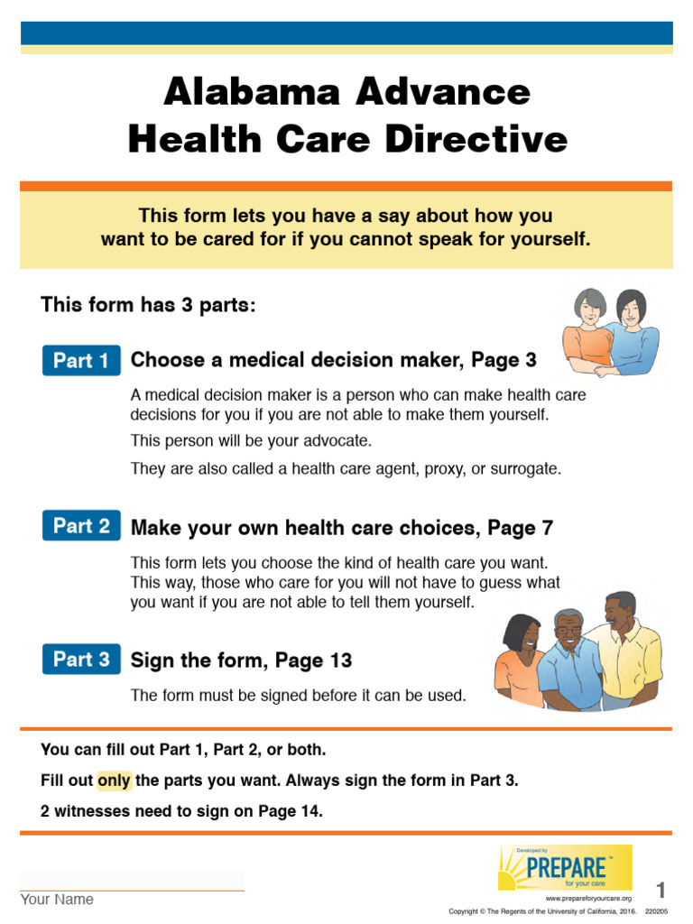 AL PREPARE Advance Directive English | PDF | End Of Life Care ...
