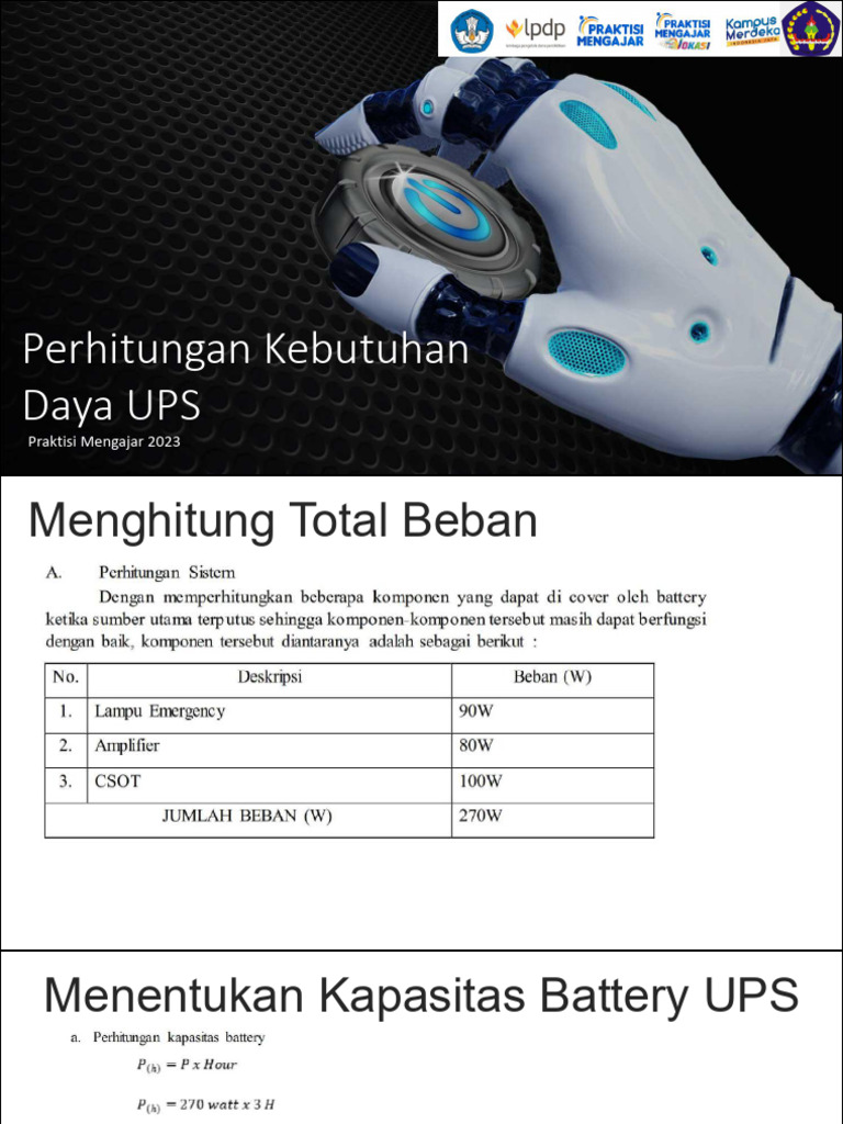 Perhitungan Kapasitas Daya UPS | PDF