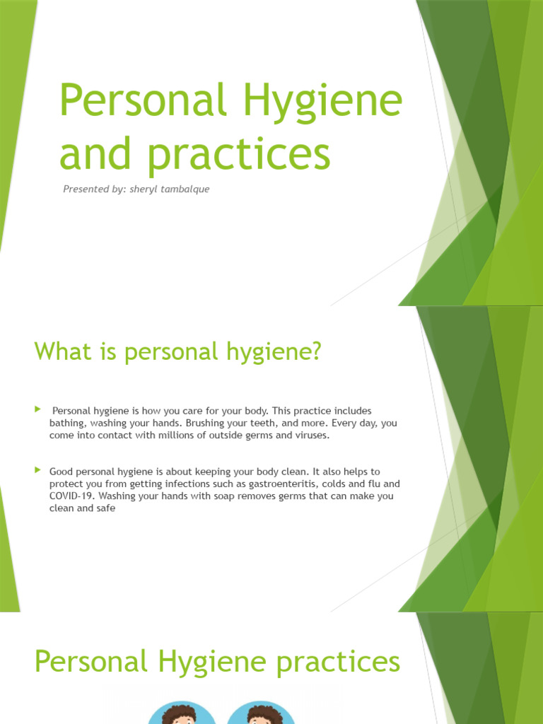 Personal Hygiene Practices | PDF | Hygiene | Hand Washing