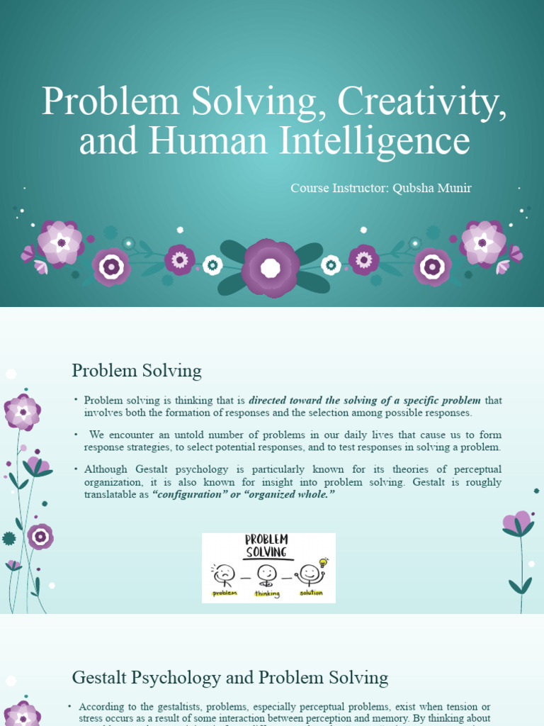 Problem Solving and Creativity | PDF | Creativity | Insight