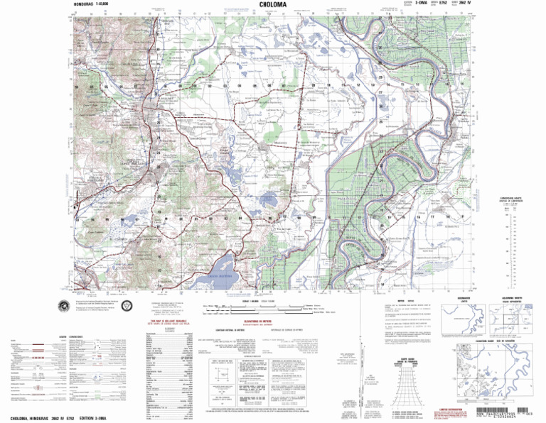 HOJA CARTOGRAFICA Choloma-Honduras-50k-2662iv-1994 | PDF