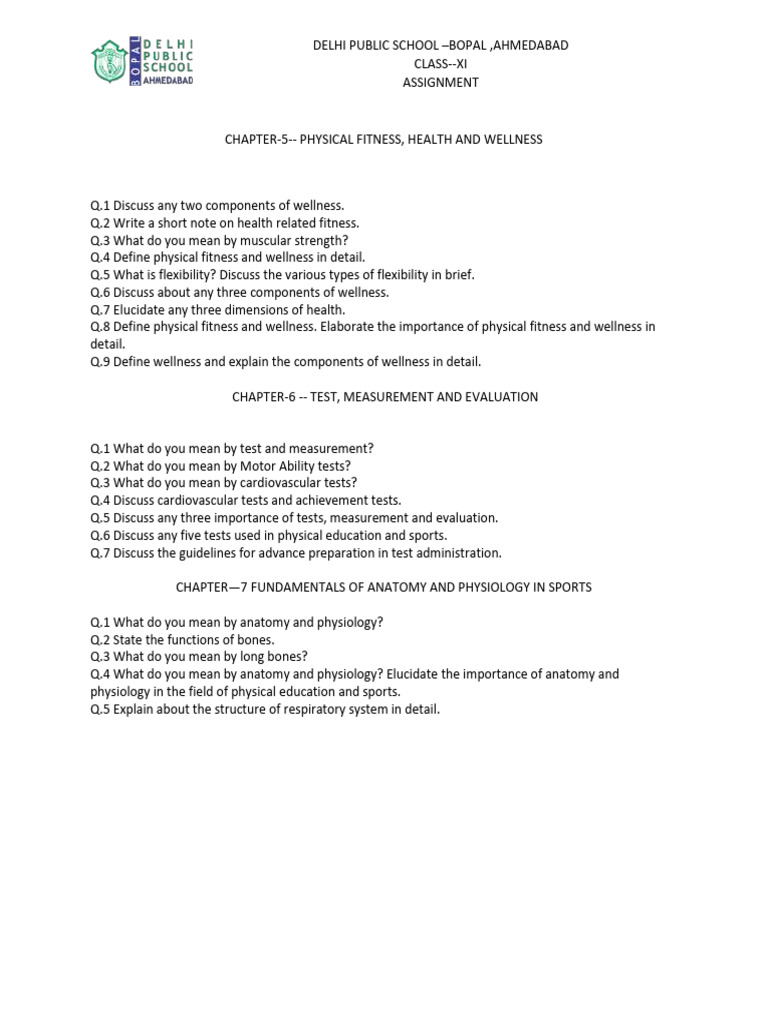 Physical Fitness Assignment | PDF