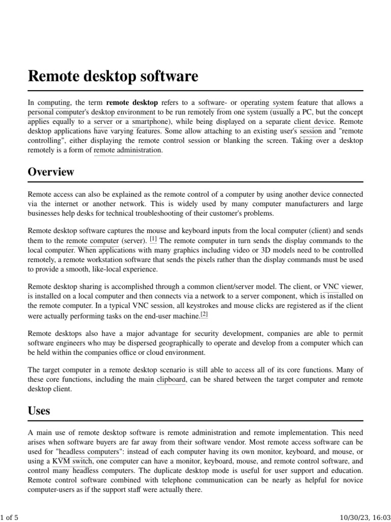 Remote Desktop Pdf Computer Science Computer Engineering
