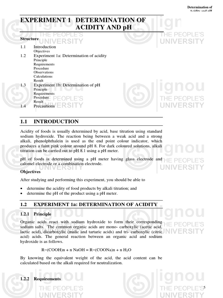 Experiment 1 | PDF | Ph | Acid