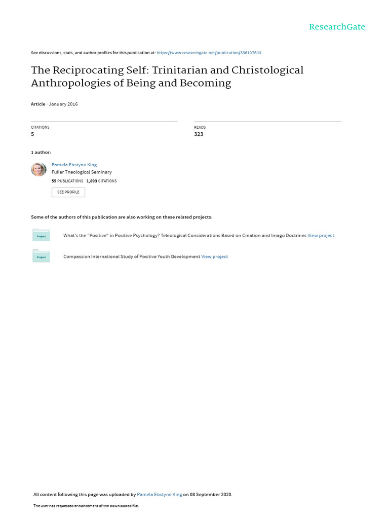King 2016. The Reciprocating Self | PDF | God The Father | Image Of God