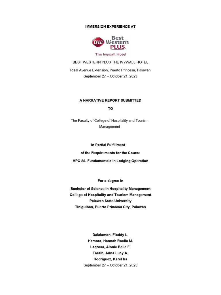 Final Na Talaga Narrative Report | PDF | Housekeeping | Laundry