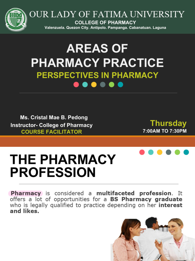 Area of Pharmacy Practice | PDF | Pharmacy | Pharmacist