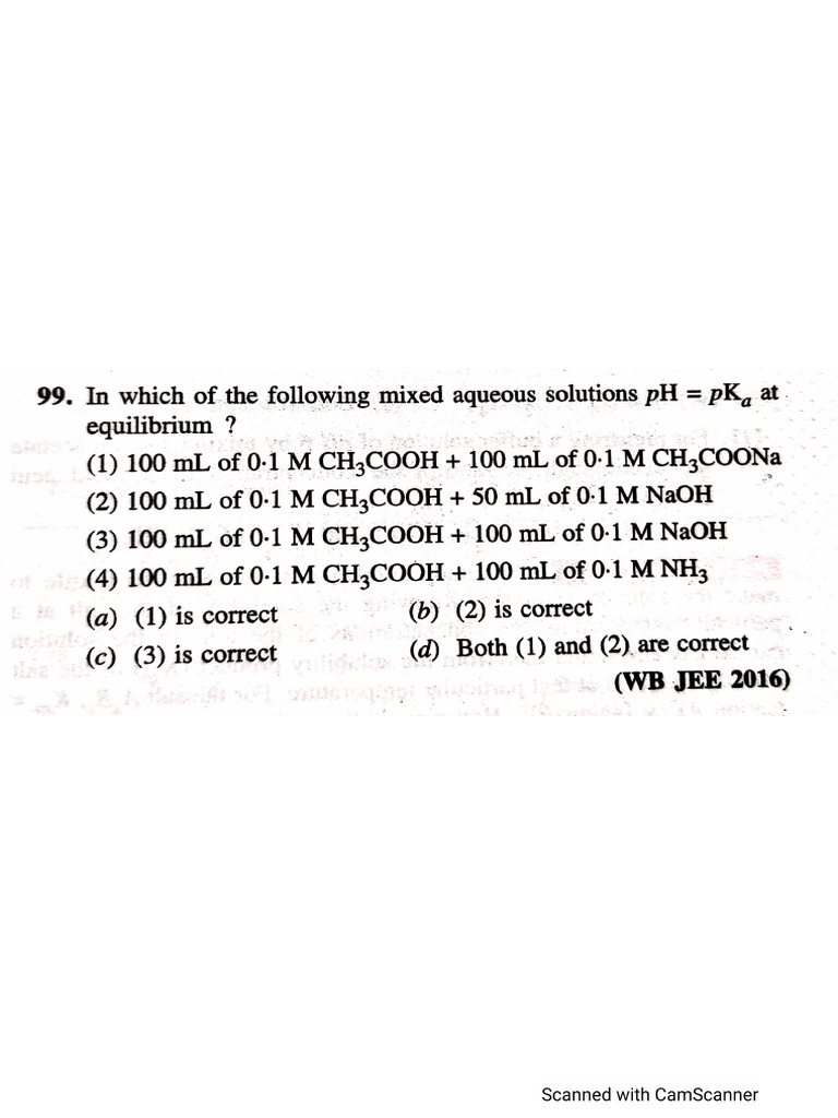 Ionic Equilibrium MCQ 2 | PDF