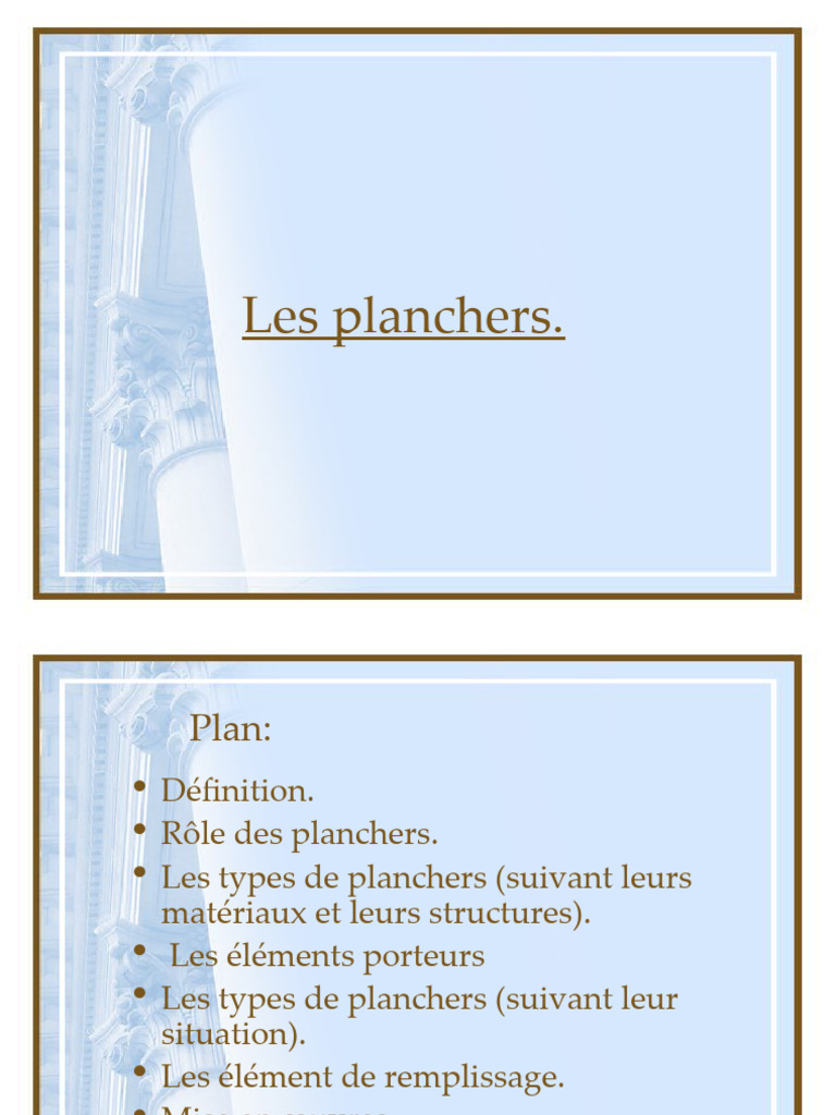 Les Planchers | PDF | Sciences physiques | Conception architecturale