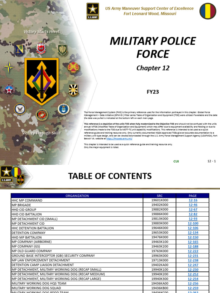 CH12 Military Police (FY23) - (20 SEP 22) | PDF | Military Units And Formations | Military ...