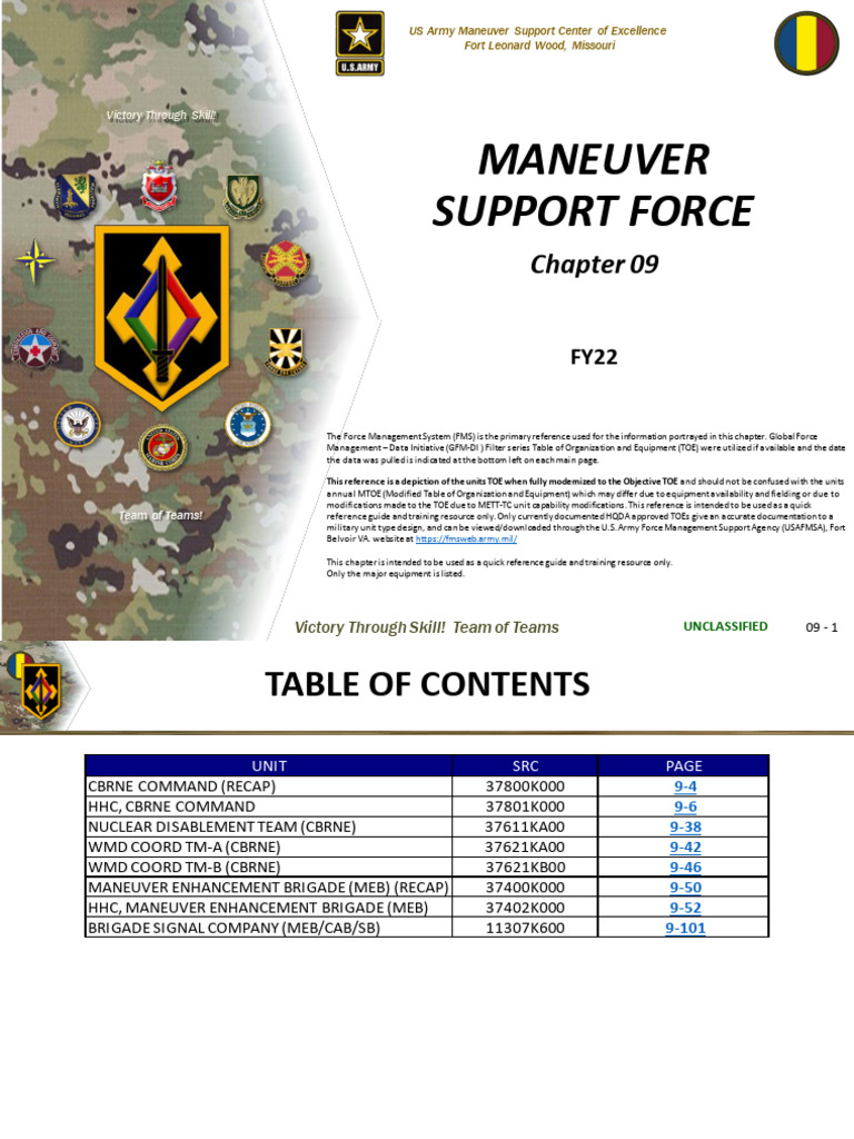 CH09 Maneuver Support (FY22) 12 Oct21 | PDF | Weapons Of Mass Destruction | Cbrn Defense