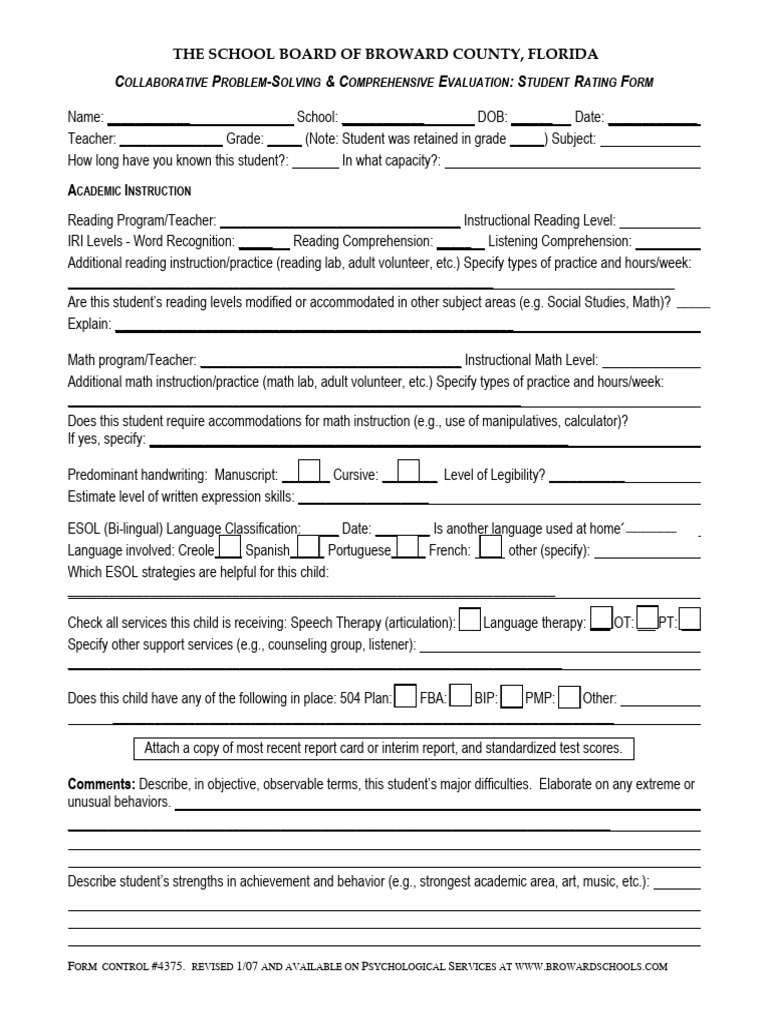 StudentRatingform Editable | PDF | Cognitive Science | Behavioural Sciences