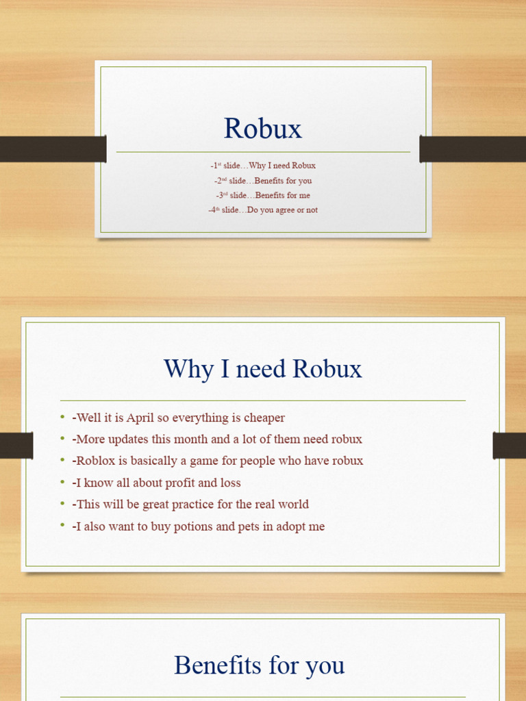 Why I Need Robux | PDF