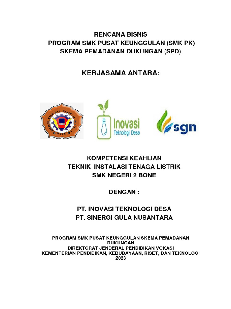 RENCANA BISNIS SMK PK SPD SMKN 2 Bone | PDF